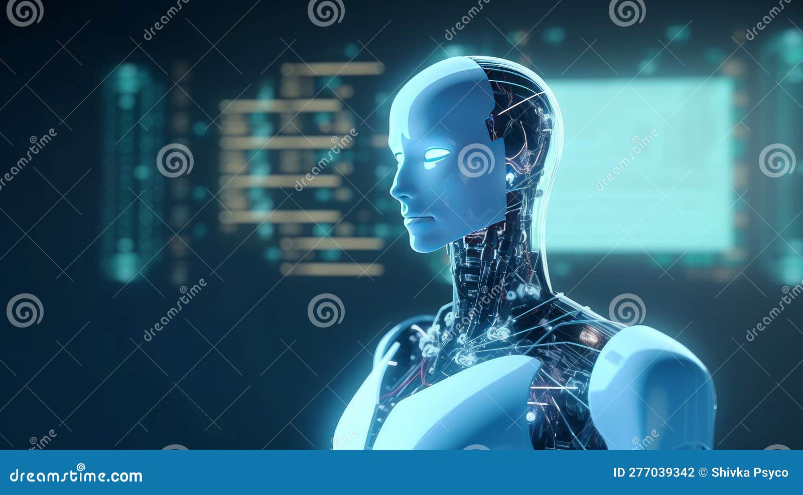 An Android Robot Generative AI Stock Illustration - Illustration of ...