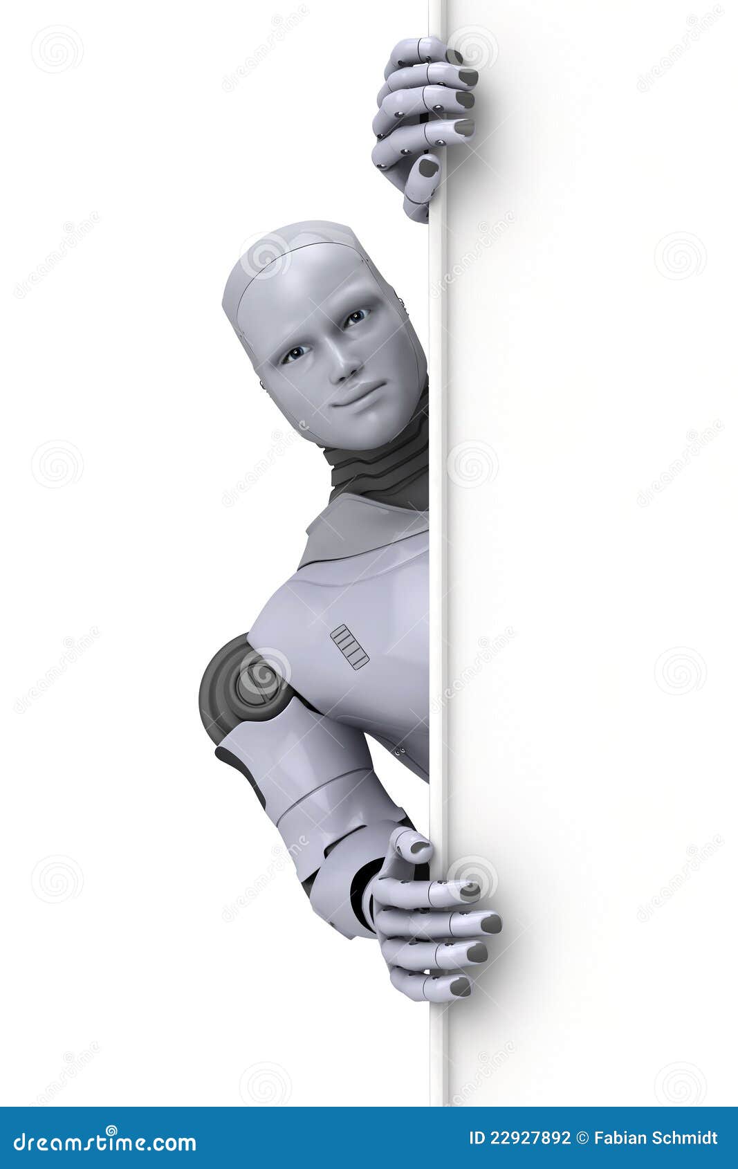 Android Robot Holding Blank Sign Stock Illustration - Illustration of ...