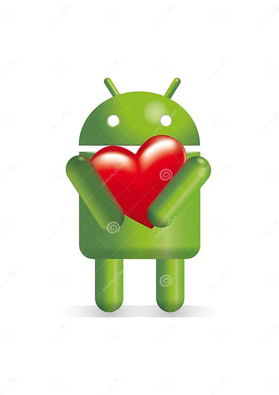 Android Robot Holding Heart Editorial Photography - Illustration of ...