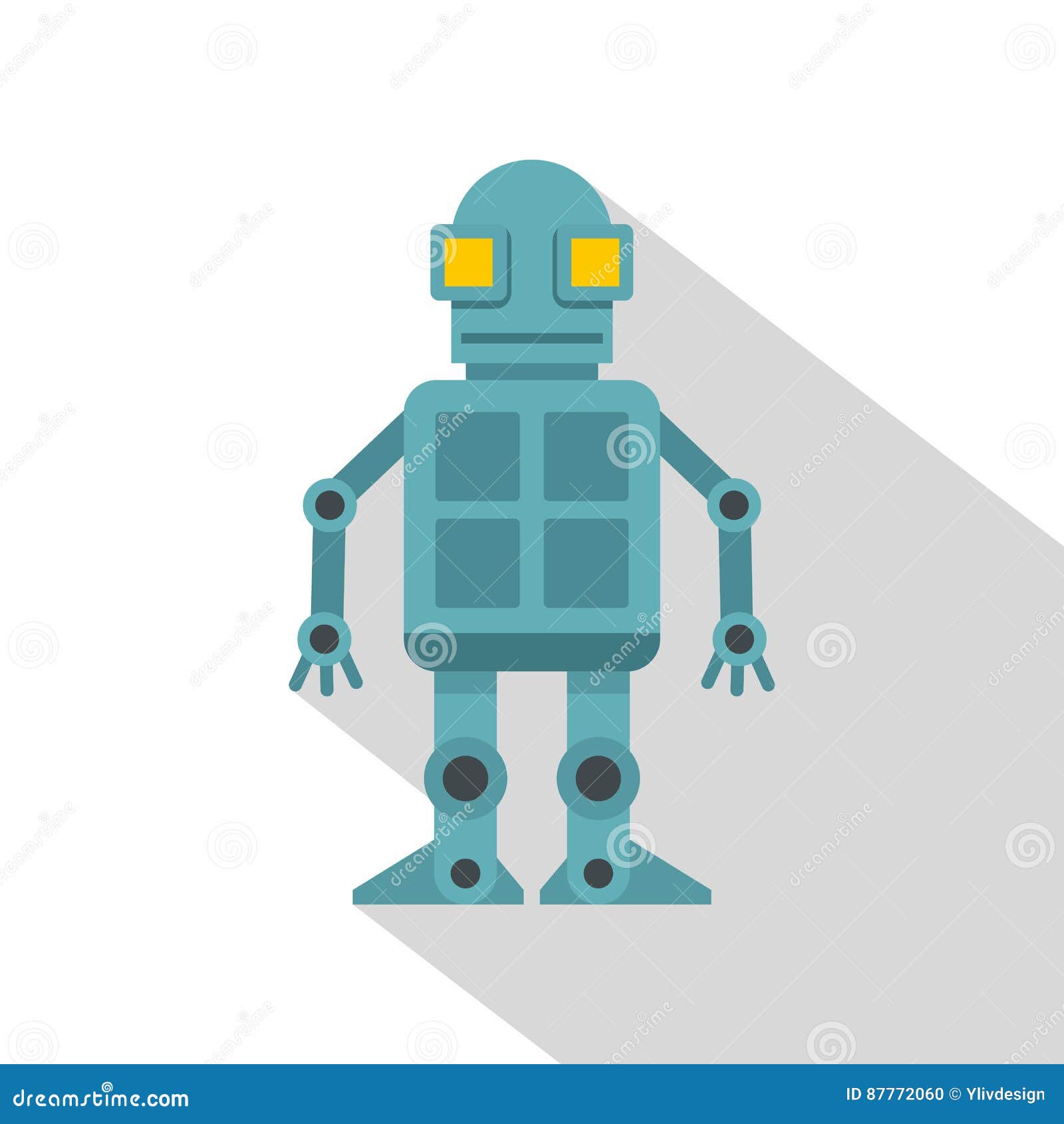 Android Robot Icon, Flat Style Stock Vector - Illustration of hand ...