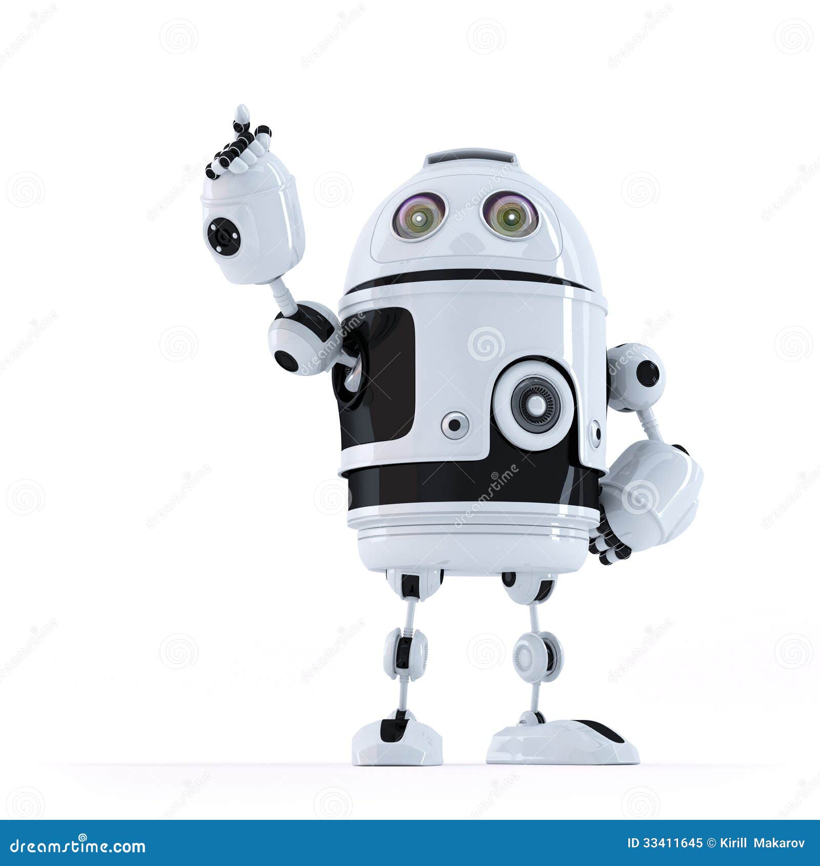 Android Robot Pointing at Invisible Object Stock Illustration ...