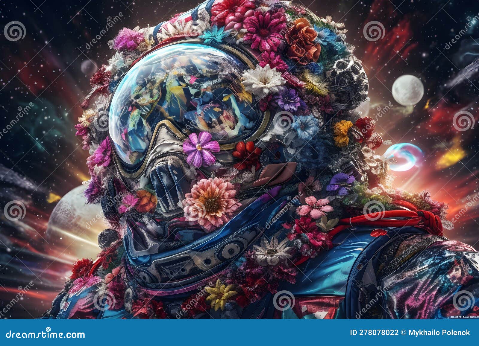 Android Robot in Space. Alien Cyborg Stock Illustration - Illustration ...