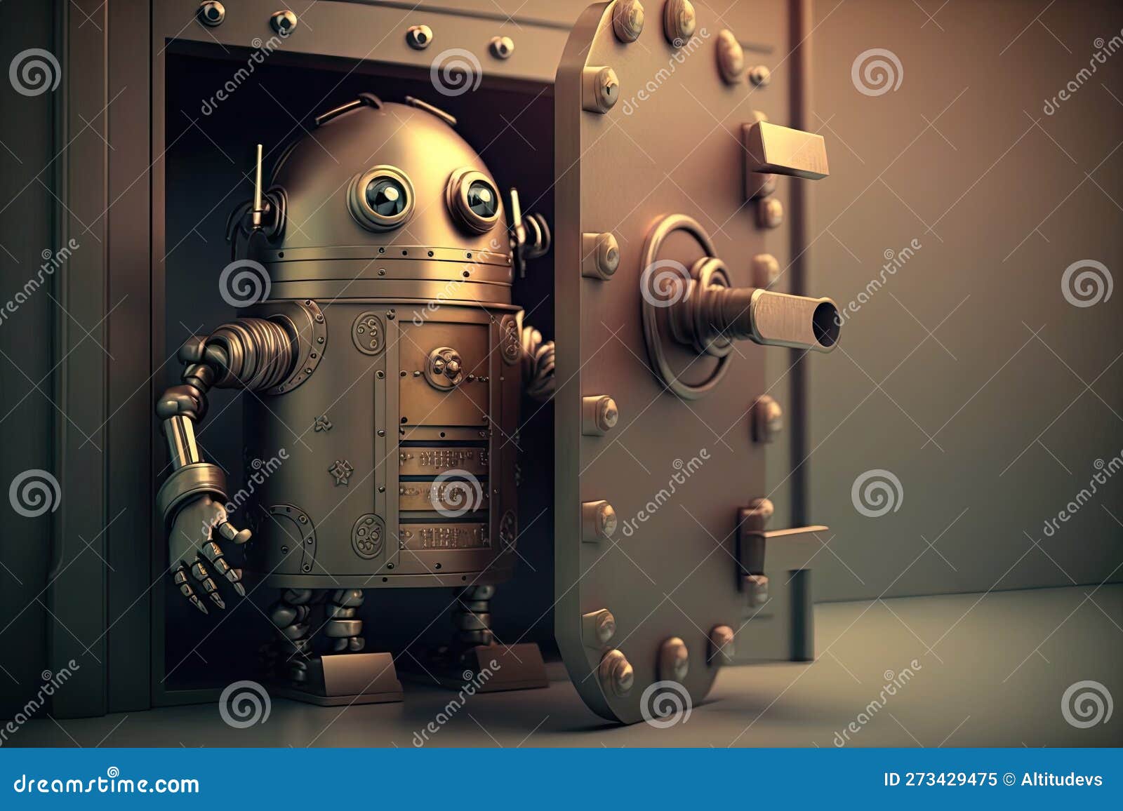 Android Robot Thief, Sneaking into Bank Vault, Stealing Valuables and ...