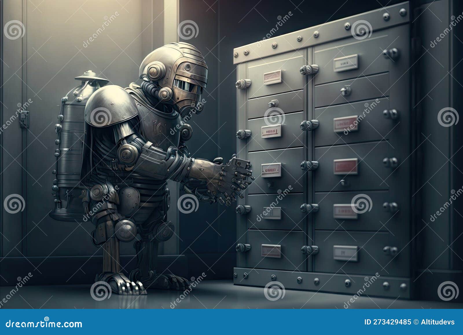 Android Robot Thief, Sneaking into Bank Vault, Stealing Valuables and ...