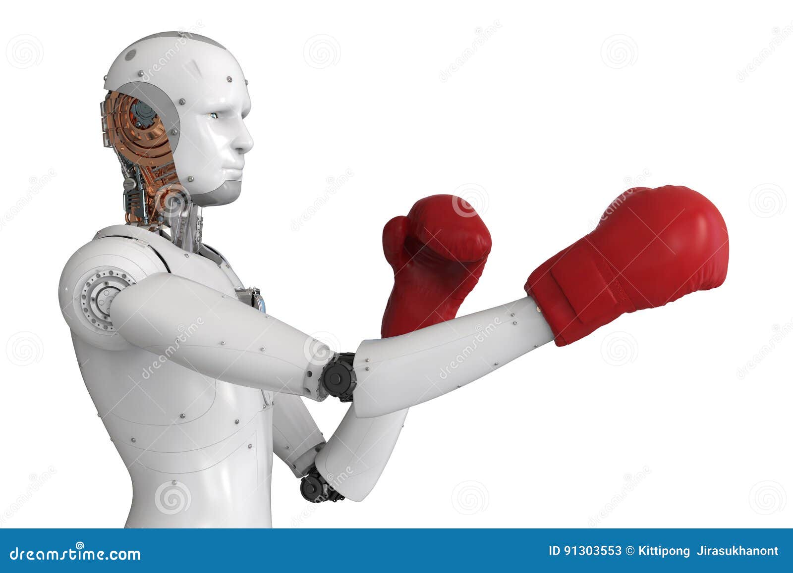 Android Robot Wearing Red Boxing Gloves Stock Illustration ...