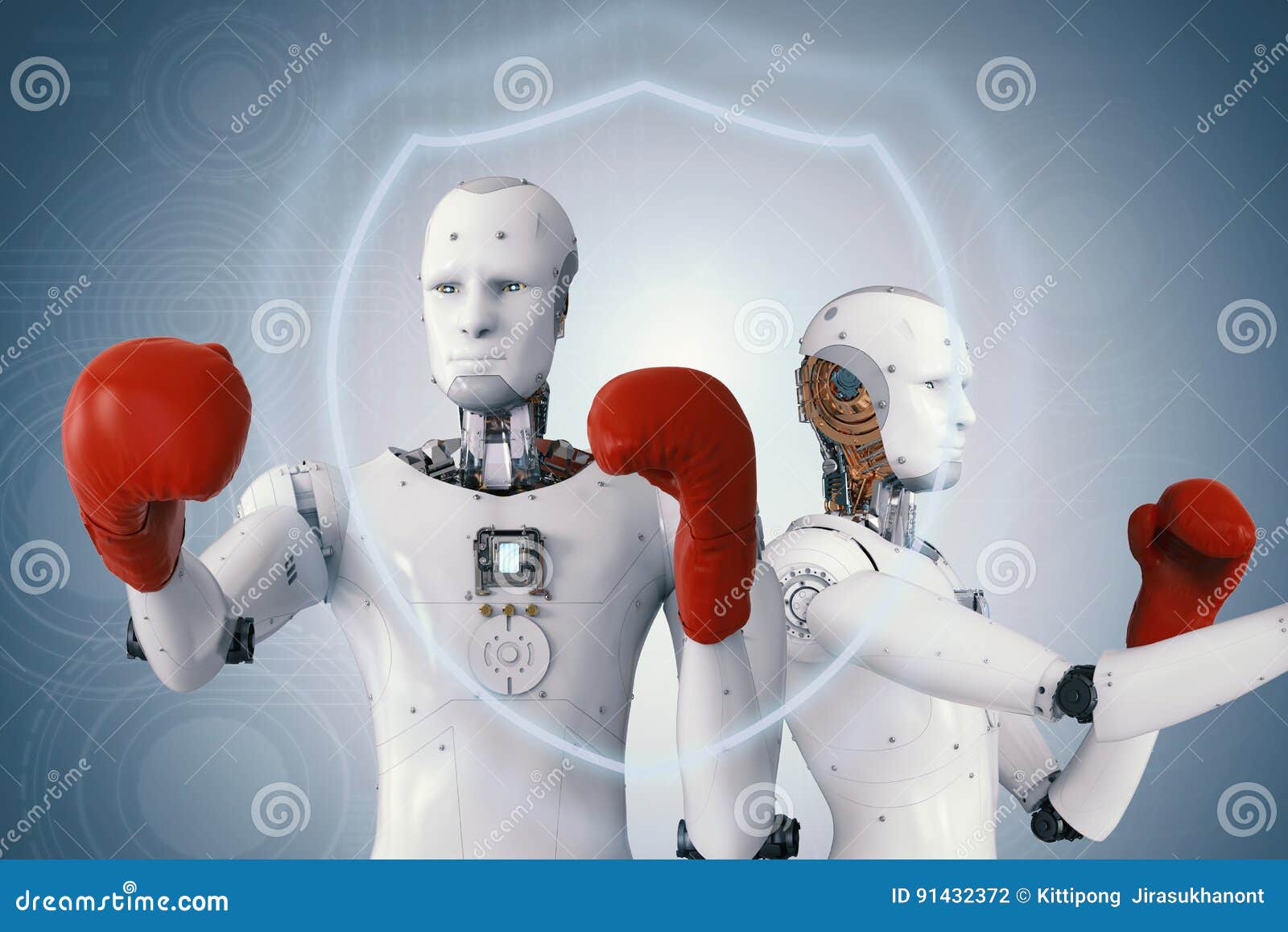 Android Robot Wearing Red Boxing Gloves Stock Photo - Image of ...