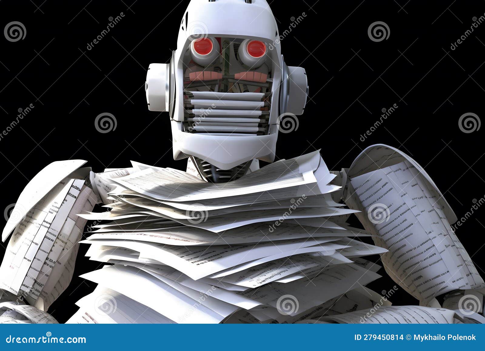Android Robot for Working with Archive Documents. Neural Network AI ...