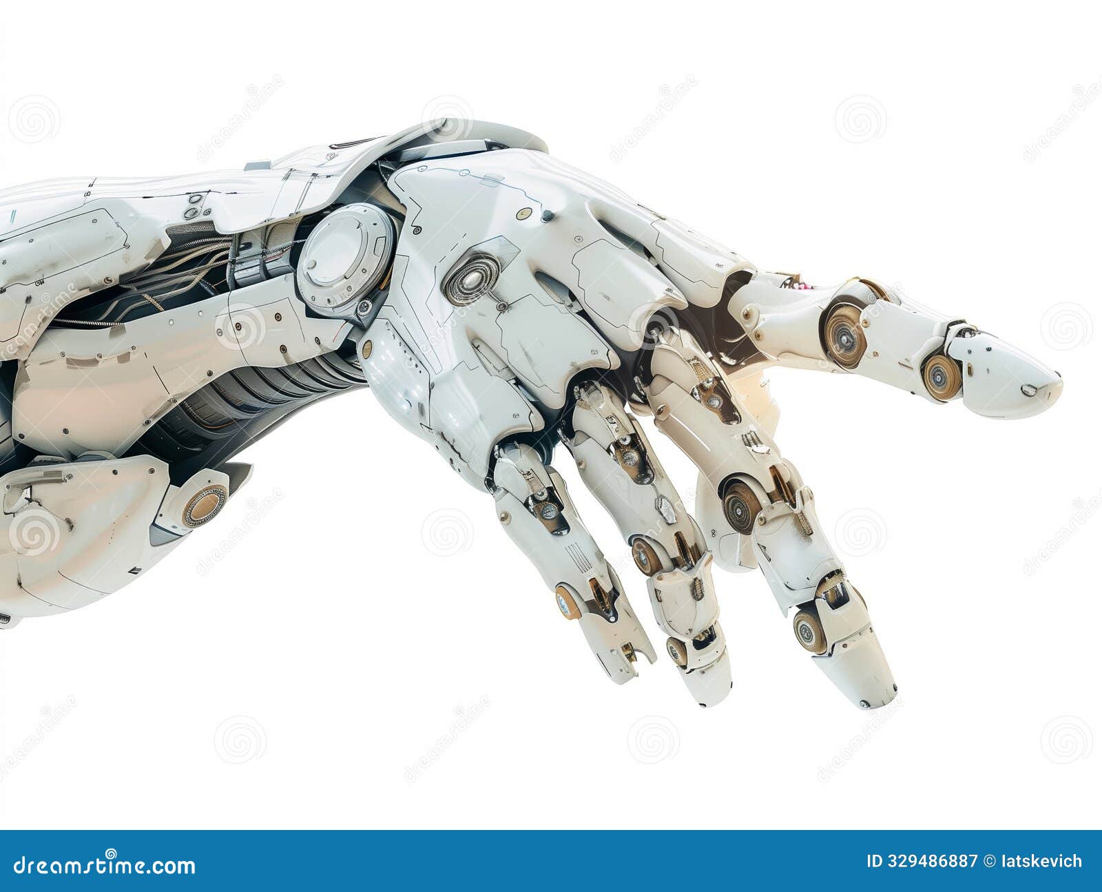 Android Robotic Hand, Elegant Bionic Fingers, Isolated on White ...