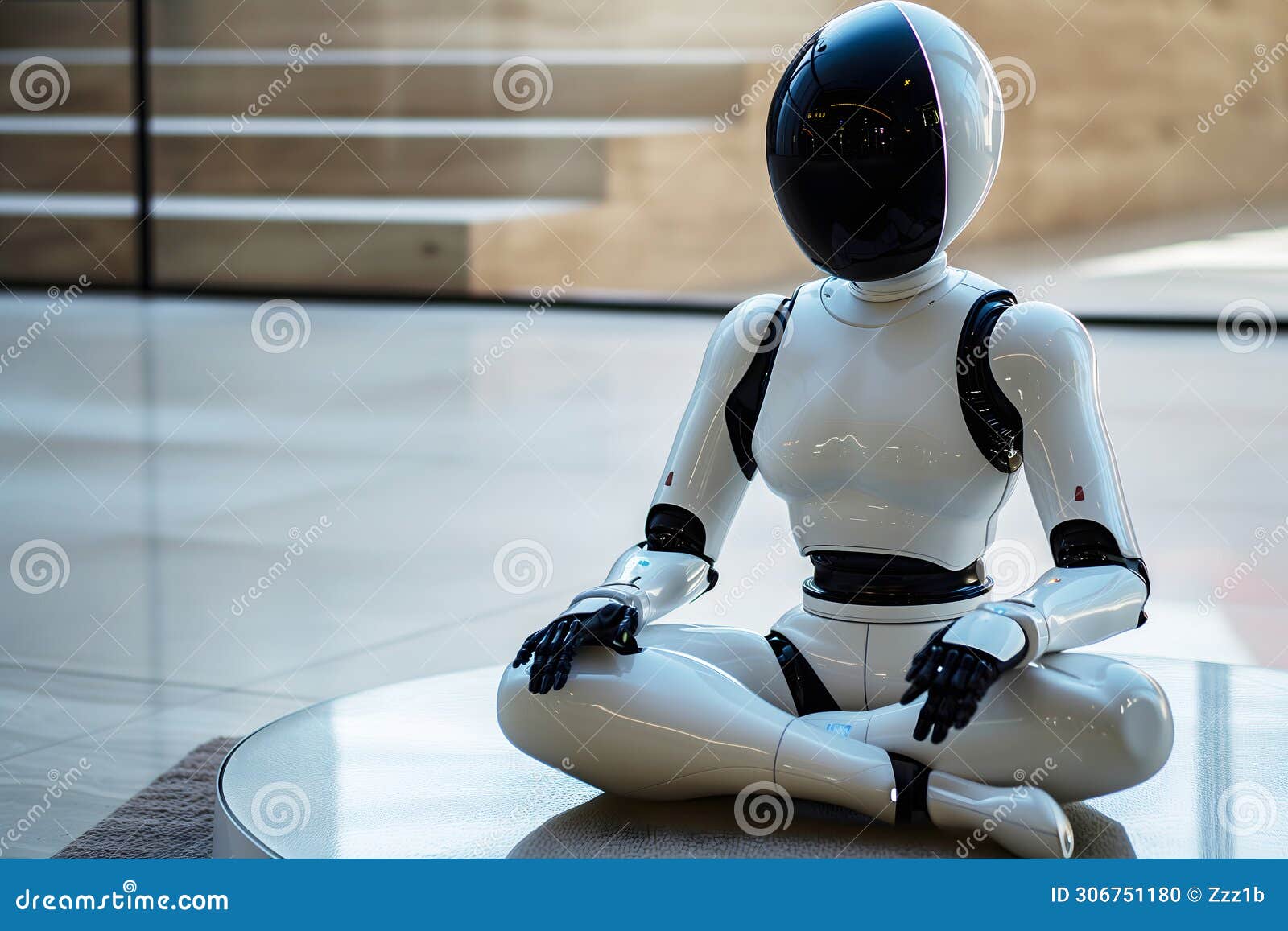 Android Sitting in Lotus Position. Stock Photo - Image of design ...