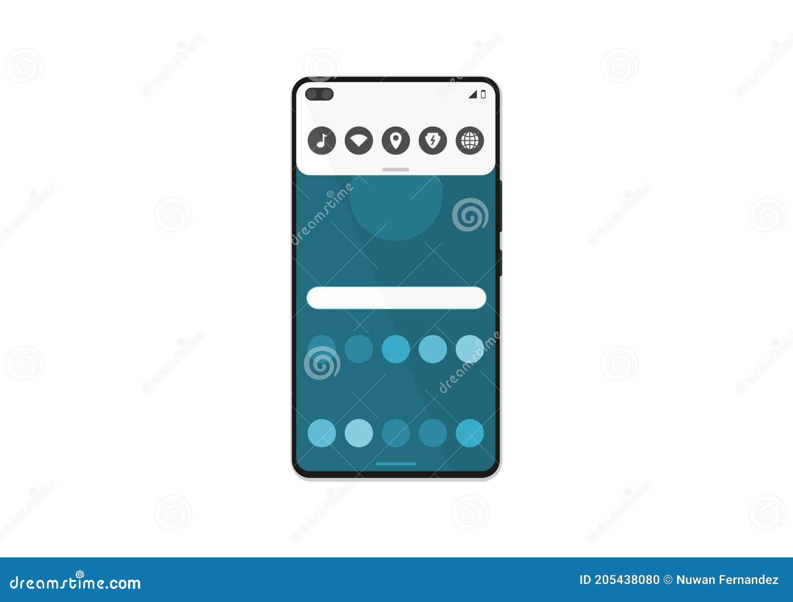 Android Smartphone Notification Check. Home Screen UI Stock Vector ...
