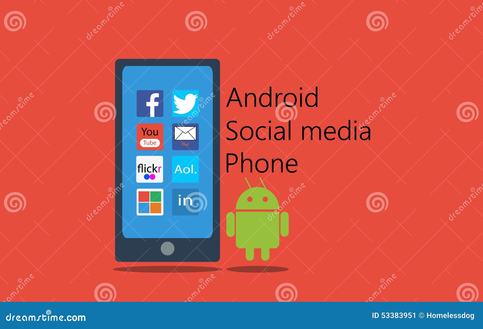 Android social media phone editorial photo. Illustration of icons ...