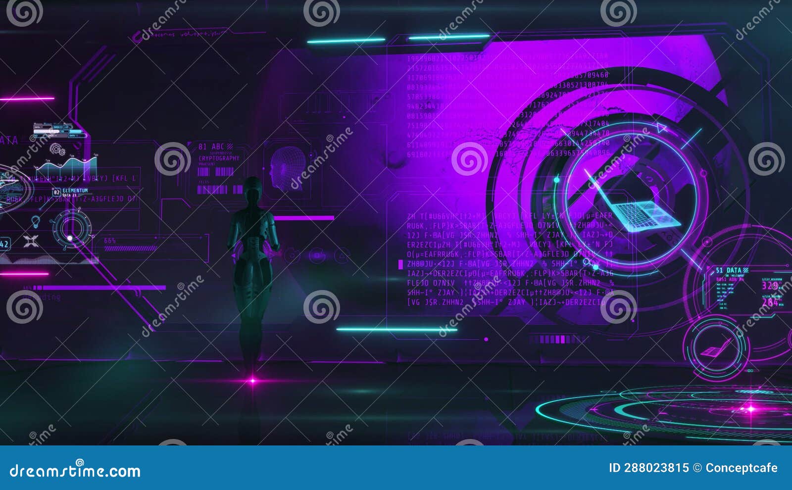 A Sci-fi Plot with an Android Aboard a Spaceship. 3D Render Stock Video ...