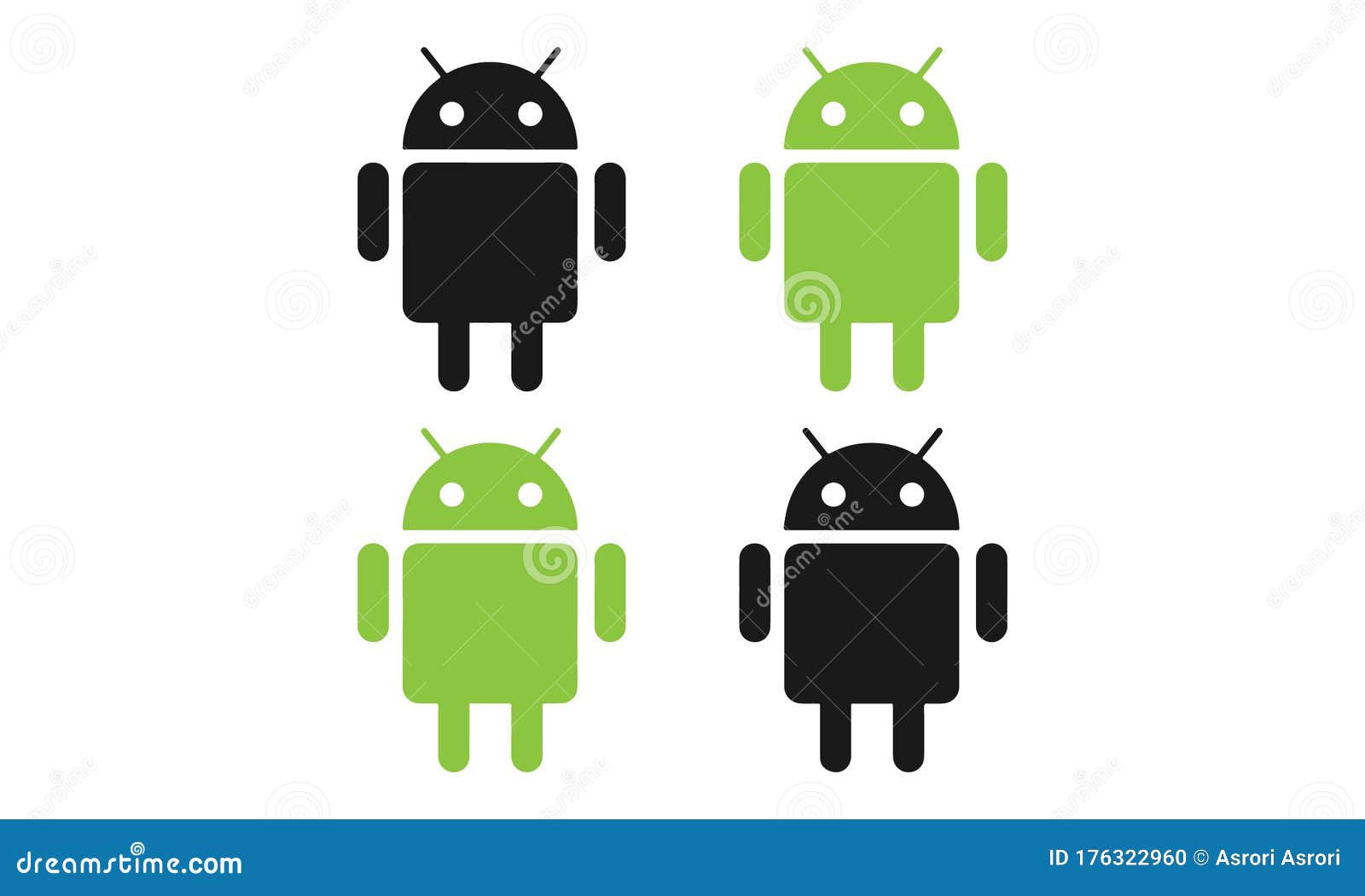 Android Symbol Black and Green. Editorial Image - Illustration of ...