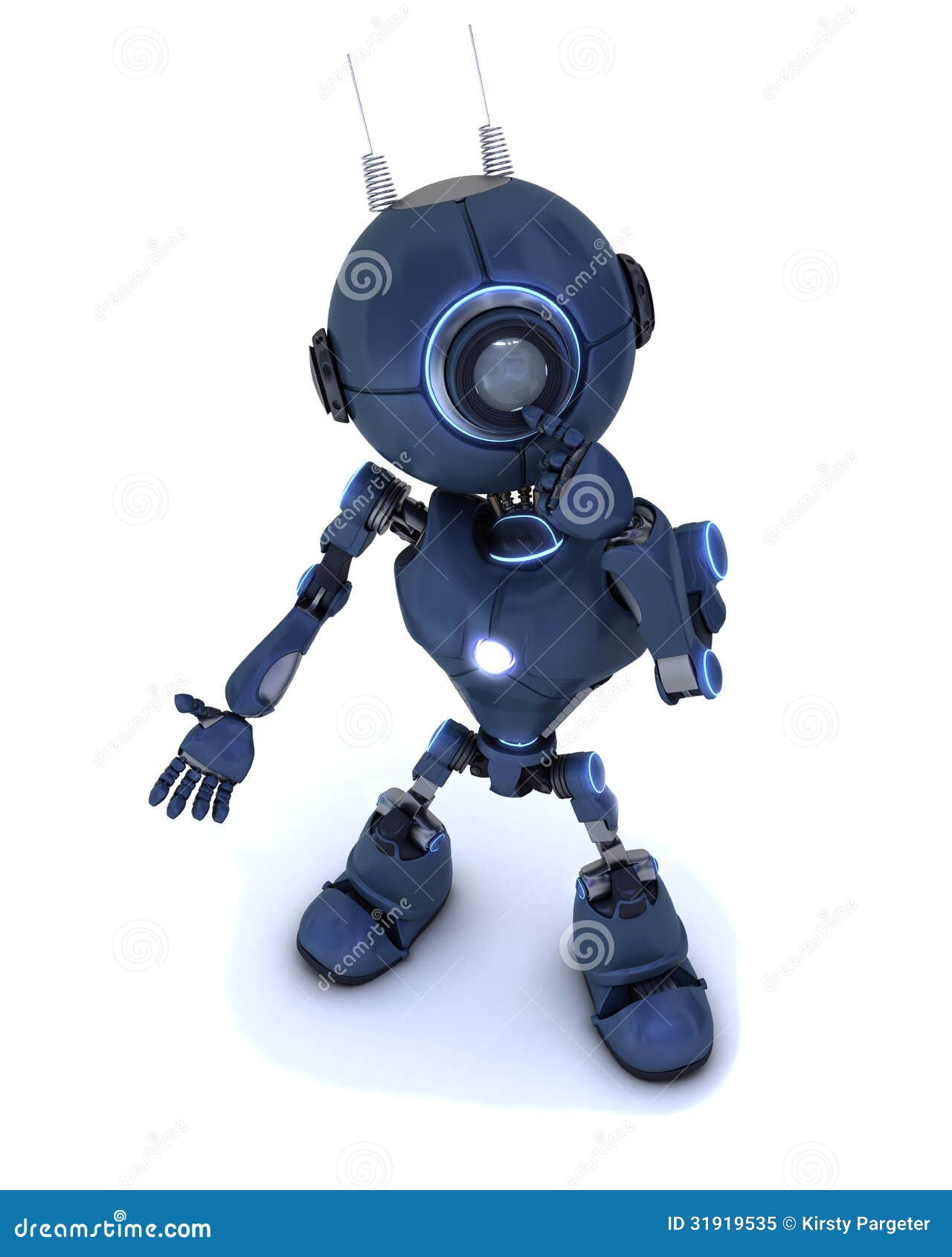 Android thinking stock illustration. Illustration of render - 31919535