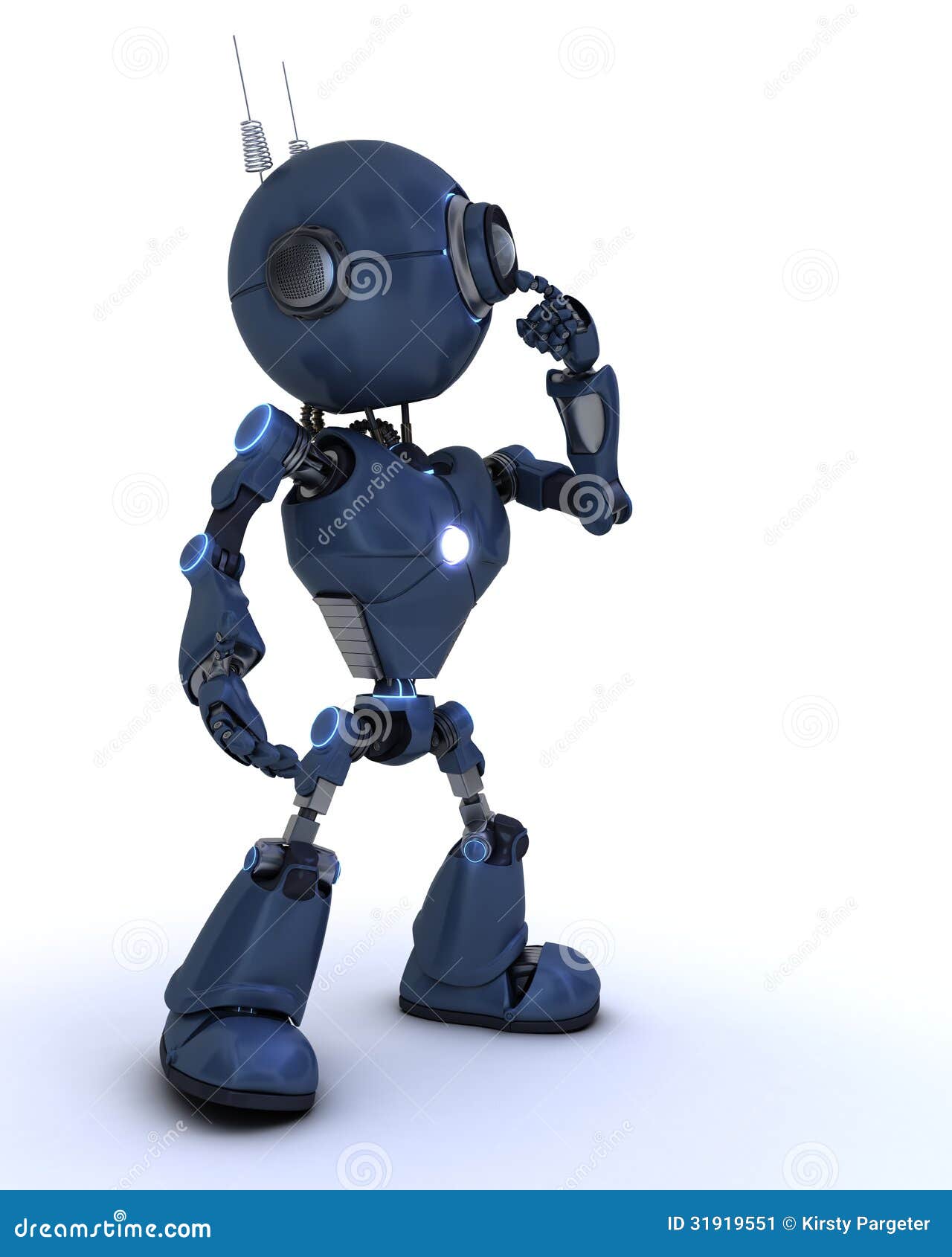 Android thinking stock illustration. Illustration of question - 31919551