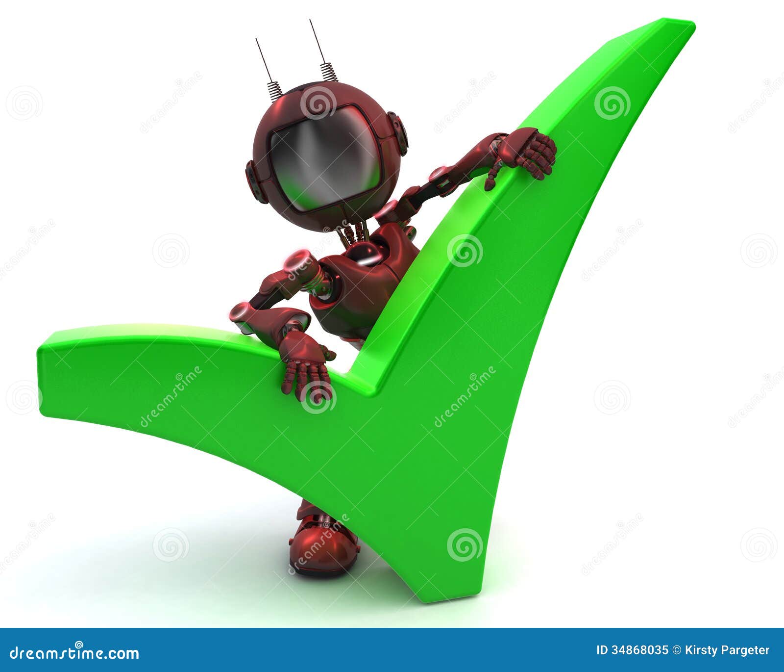 Android with tick symbol stock illustration. Illustration of check ...