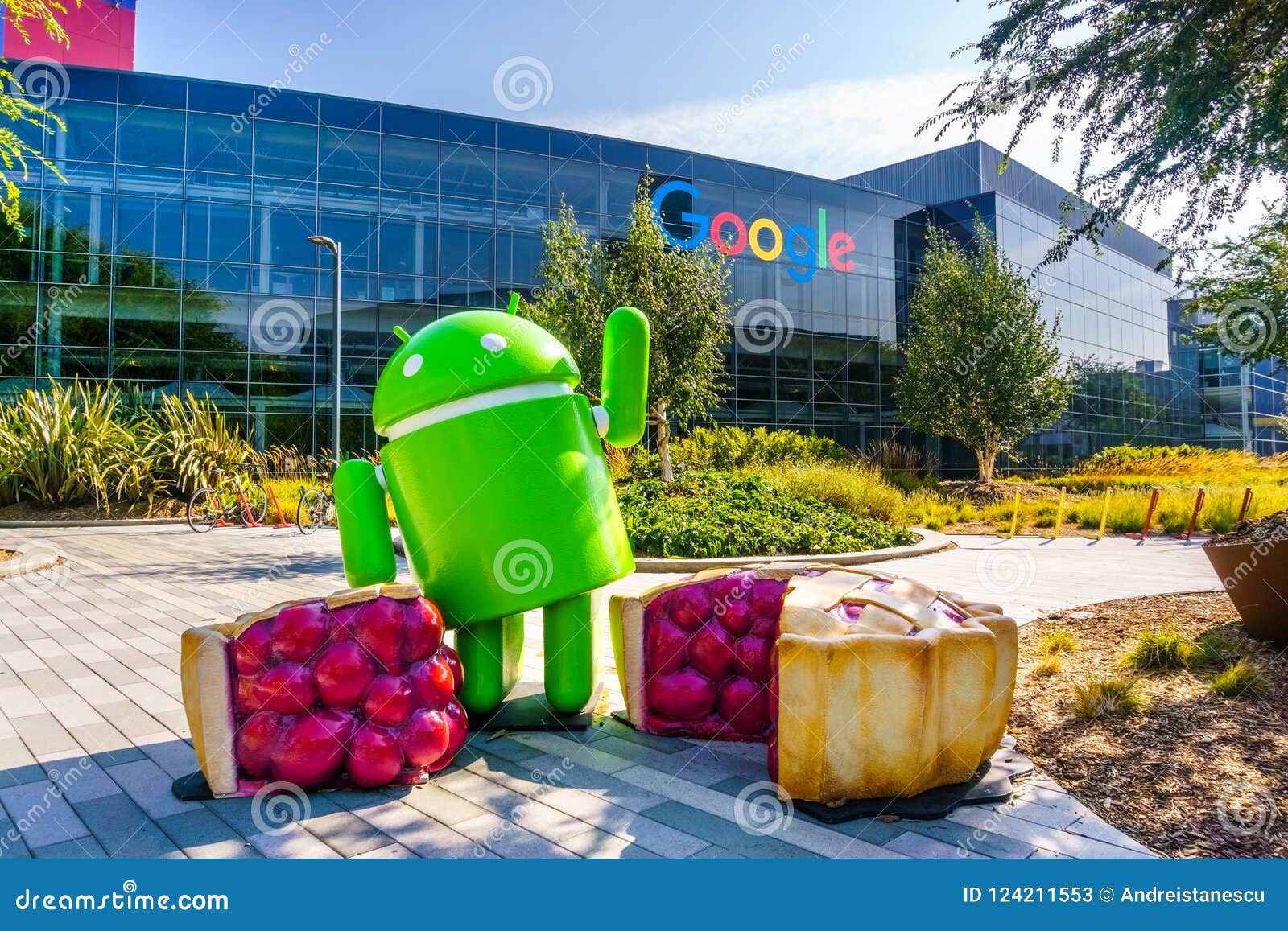 Android-Tortenskulptur Gelegen an am Eingang Auf Googleplex in Silicon ...