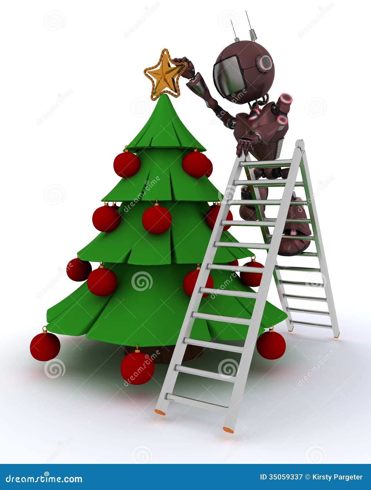 Android trimming the tree stock illustration. Illustration of android ...