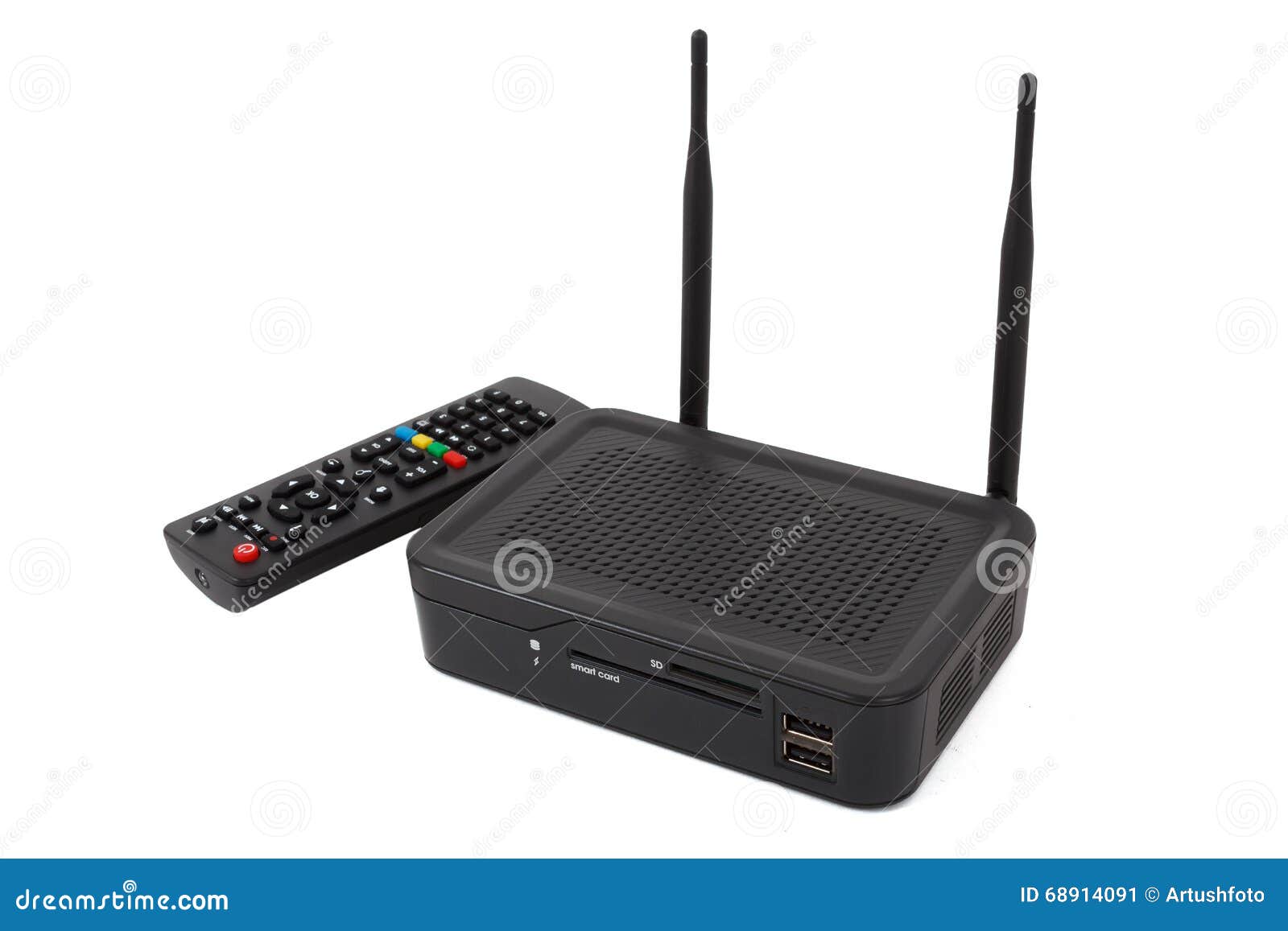 Android TV Set Top Box Receiver Stock Image - Image of multimedia ...