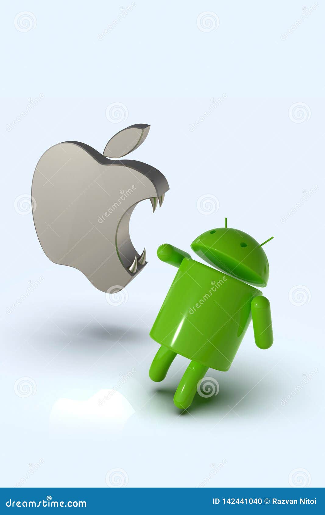 Apple IOS Vs Android Competition Symbol - Logo Characters Editorial ...
