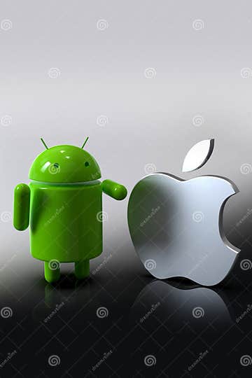 Android Vs Apple IOS Compared - Logo Characters Editorial Stock Image ...