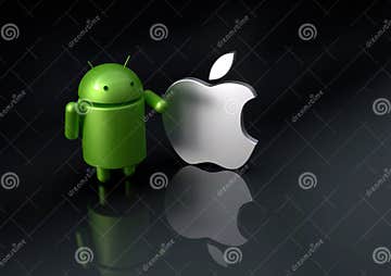 Android Vs Apple IOS Compared - Logo Characters Editorial Photography ...