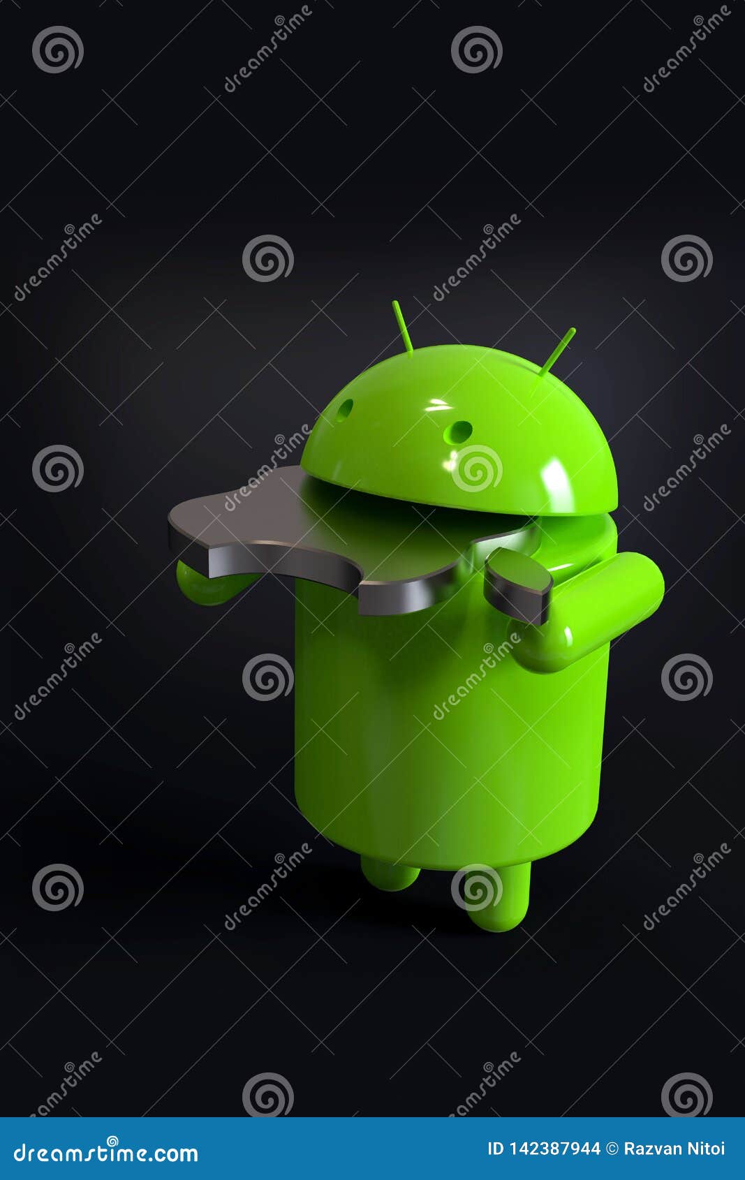 Android Vs Apple IOS Competition Symbol - Logo Characters Editorial ...