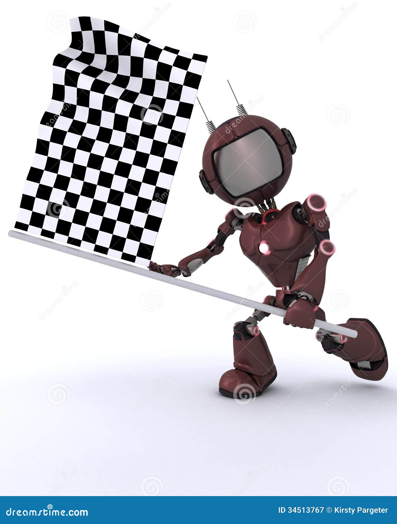 Android Waving Chequered Flag Stock Illustration - Illustration of ...