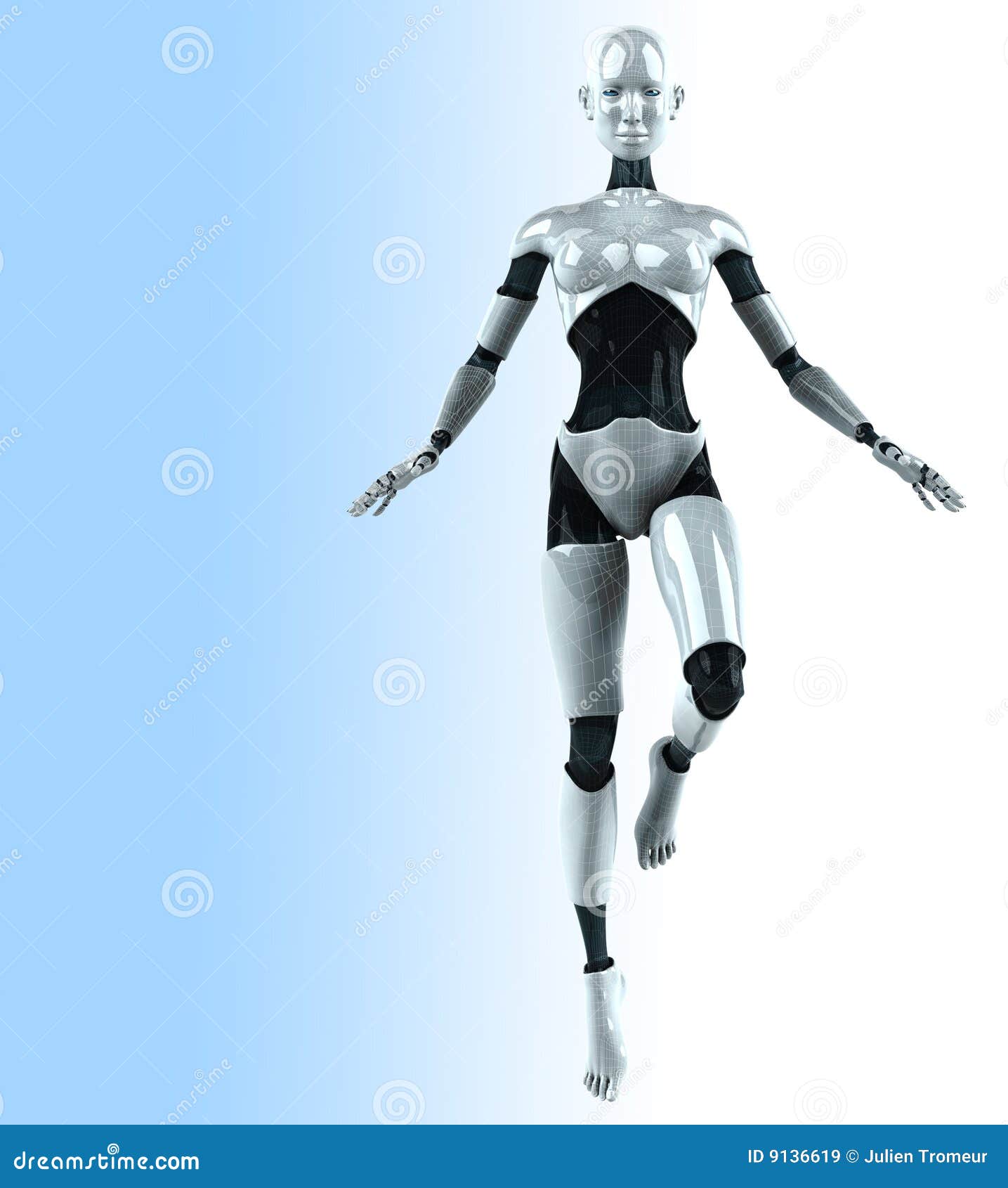 Android woman stock illustration. Illustration of metal - 9136619