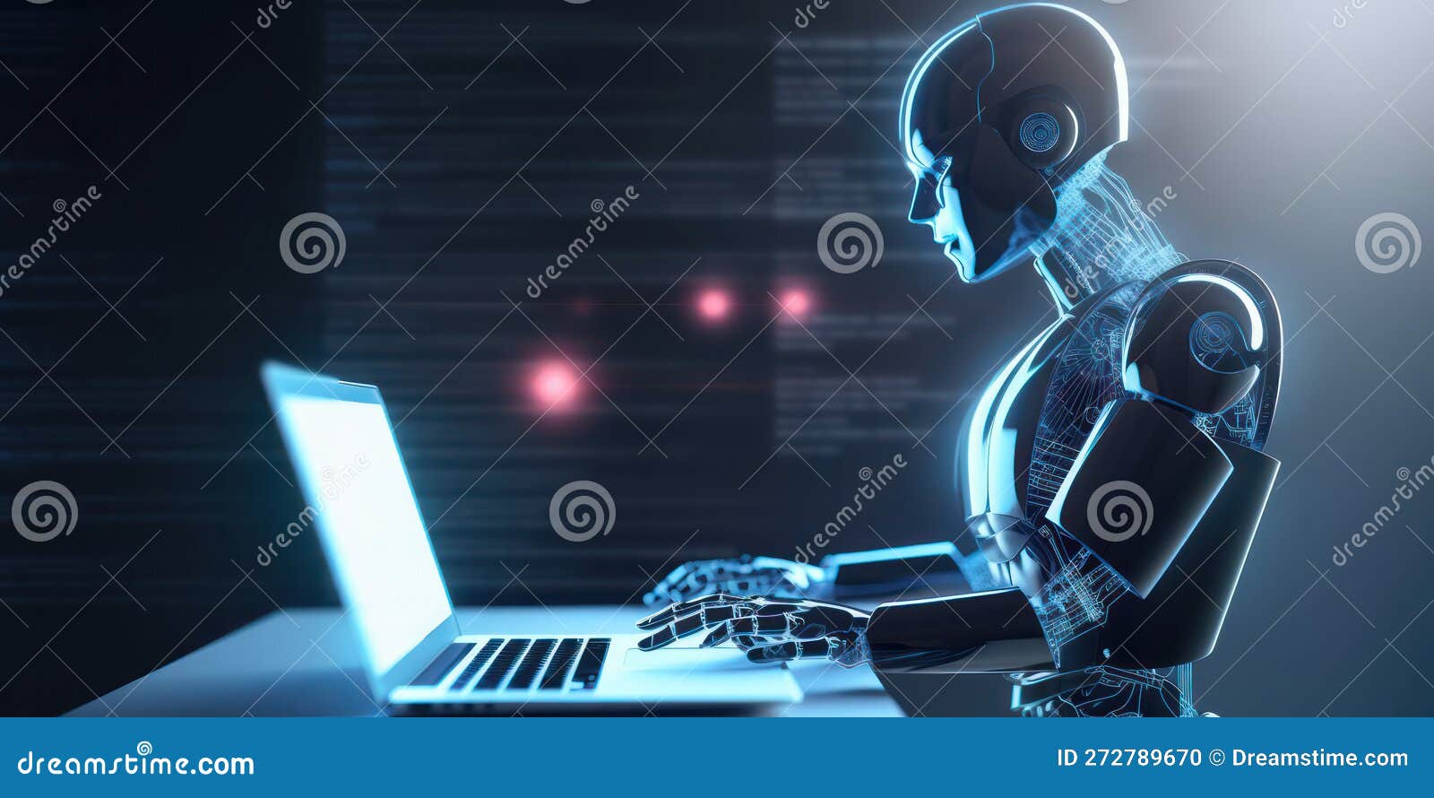 Android Work in the Virtual World. Internet. Artificial Intelligence ...