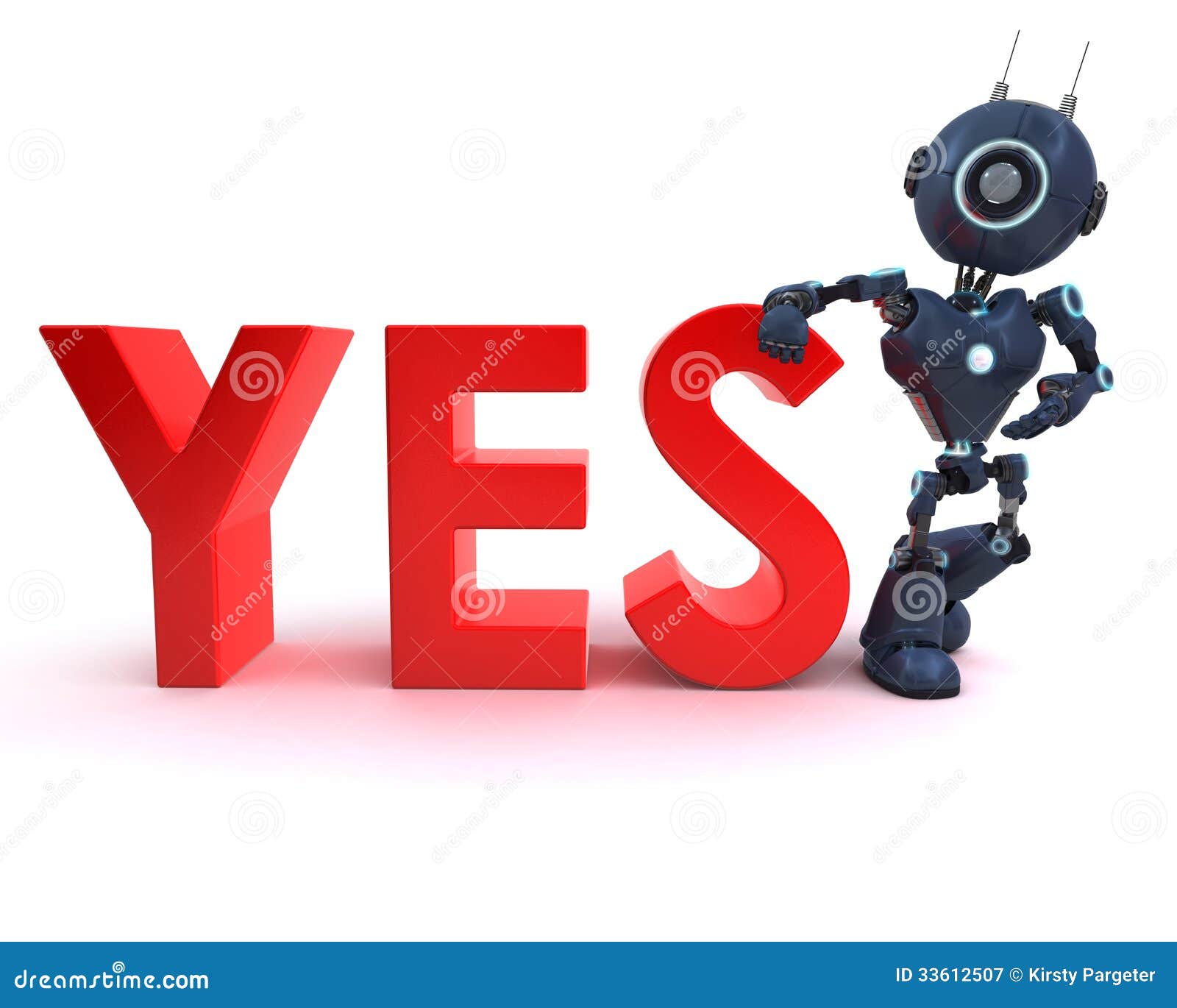 Android with yes sign stock illustration. Illustration of sign - 33612507