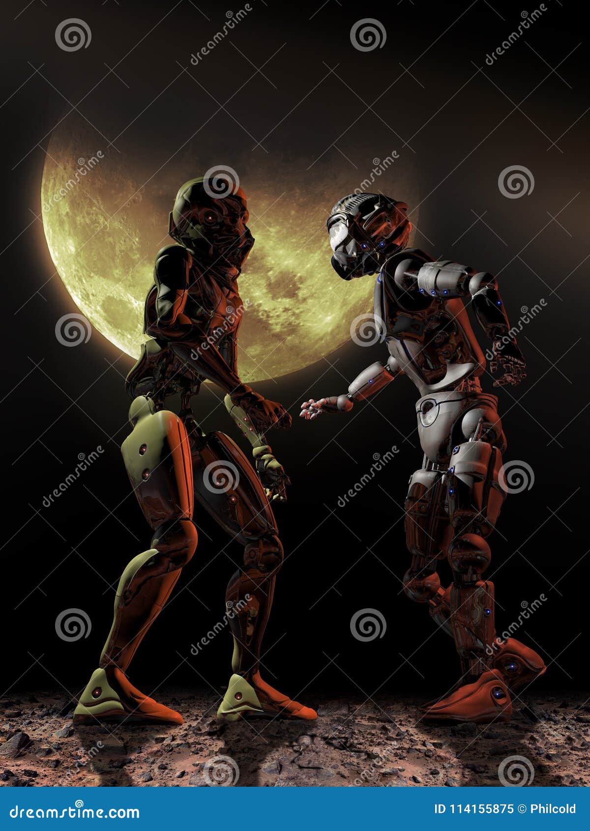 Androids confrontation stock illustration. Illustration of android ...