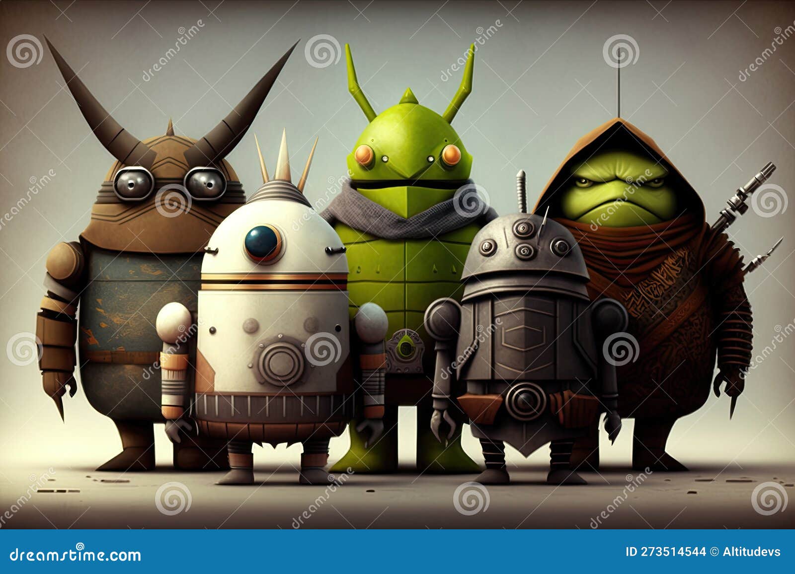 Androids of Different Shapes, Sizes, and Abilities Work Together To ...