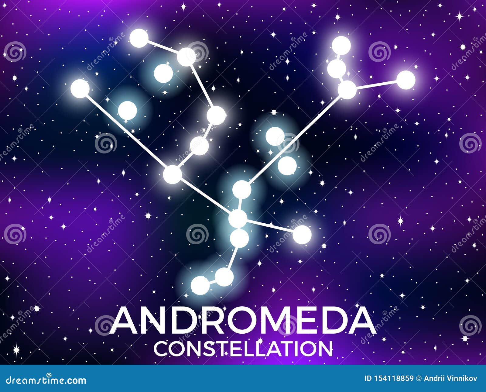 Andromeda Constellation. Starry Night Sky. Cluster Of Stars And ...
