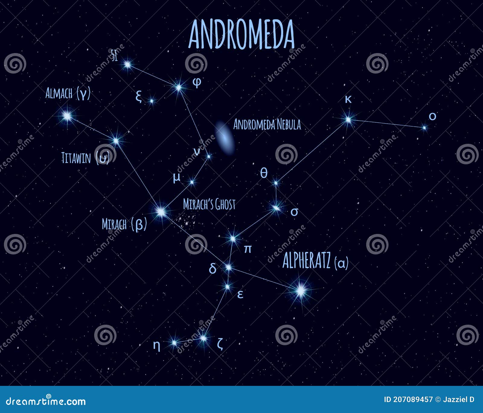 Andromeda Constellation. Starry Night Sky. Cluster Of Stars And ...