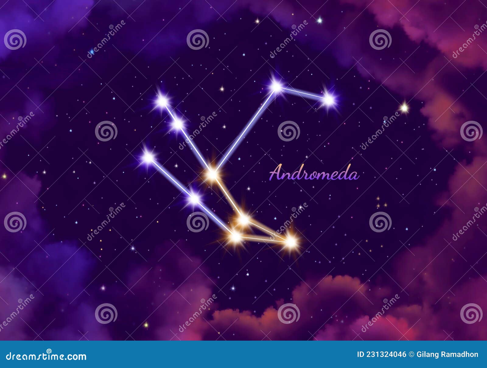 The Constellation Andromeda Vector Illustration | CartoonDealer.com ...