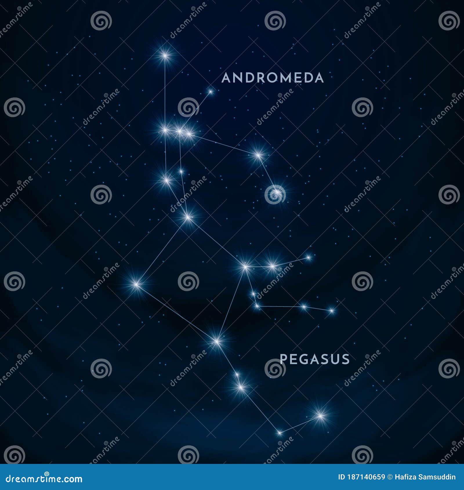 Andromeda And Pegasus Constellation. Vector Illustration Decorative ...