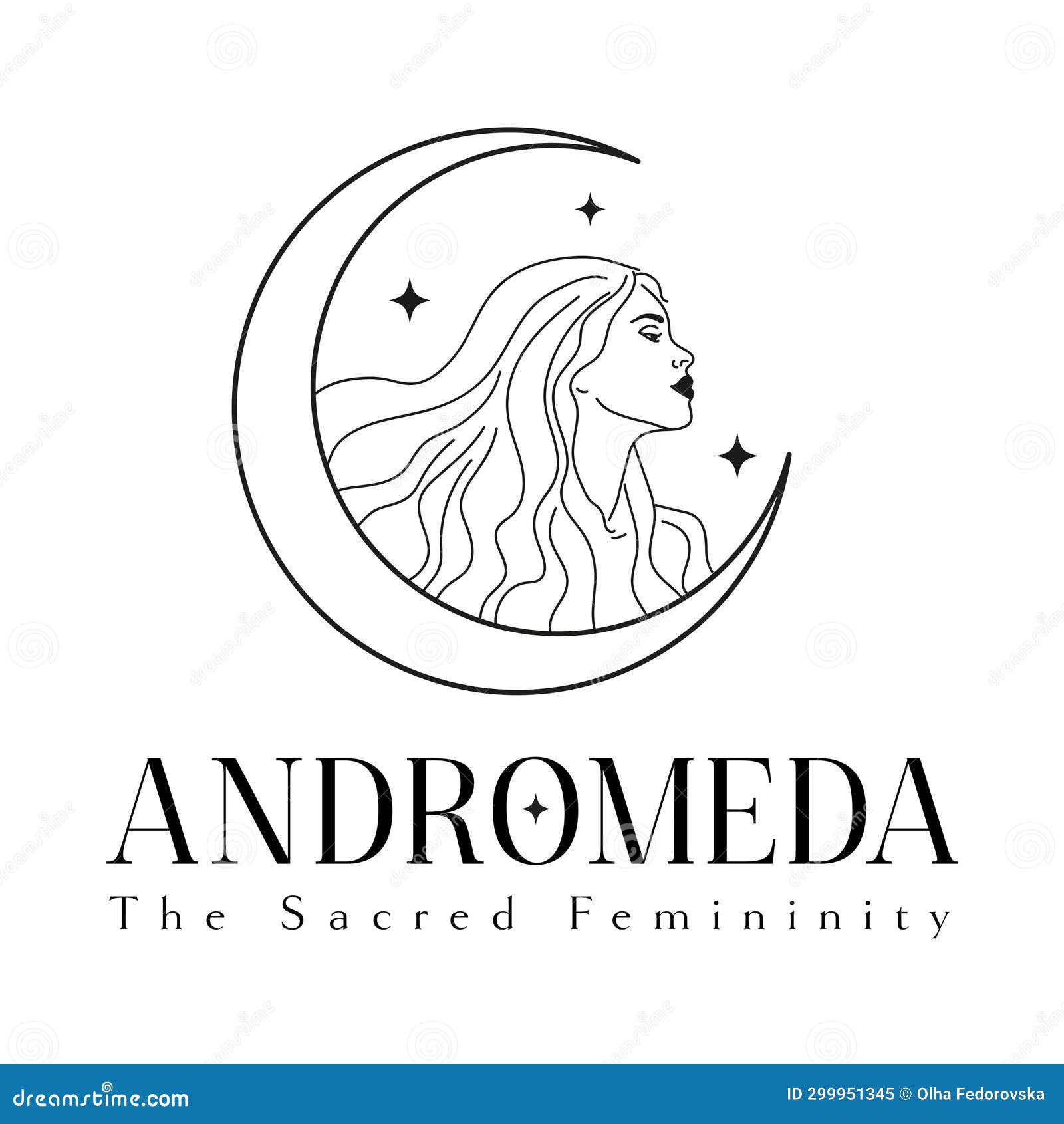 Andromeda with Text. Stellar Star Logo Concept. Constellation Logo. Stock Illustration ...