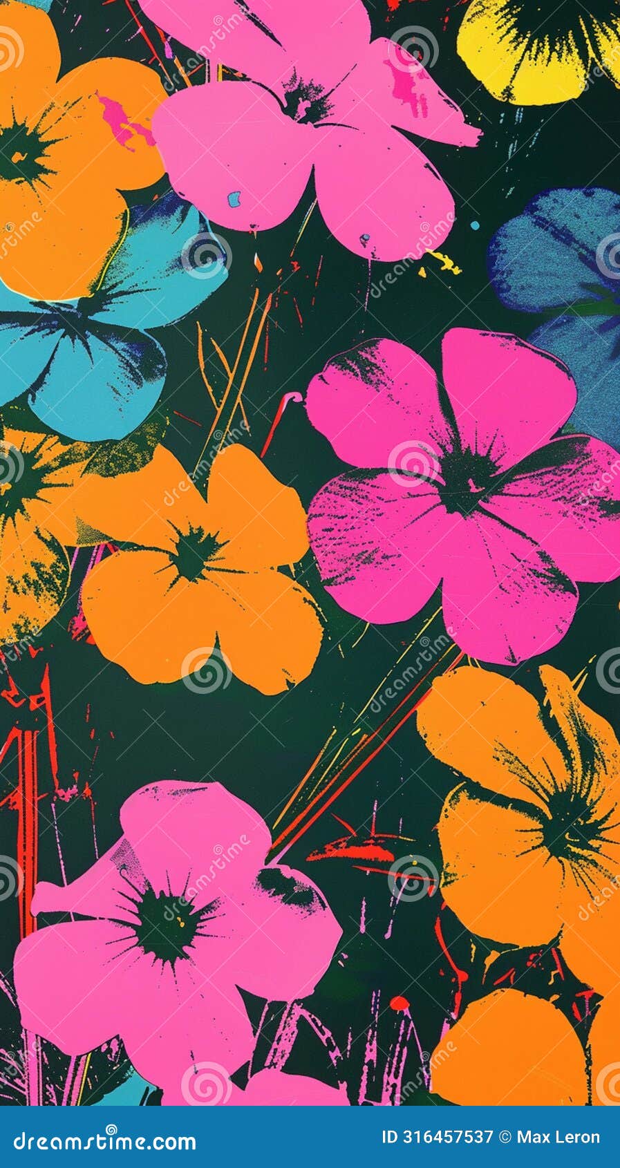 Andy Warhol Flower Pattern Royalty-Free Stock Photography ...