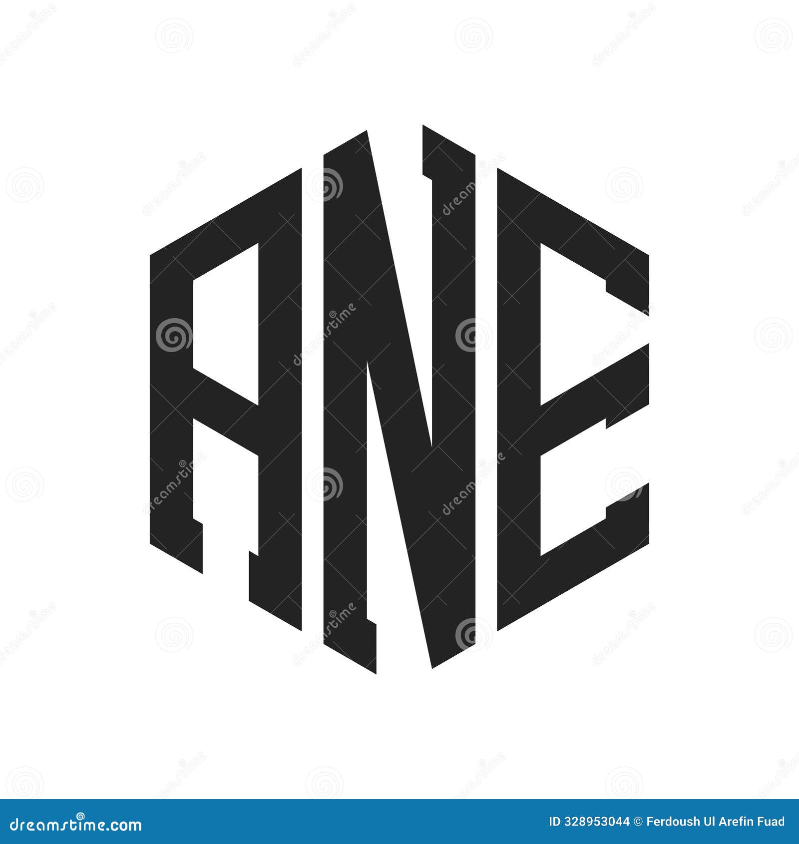 ANE Logo Design. Initial Letter ANE Monogram Logo Using Hexagon Shape ...