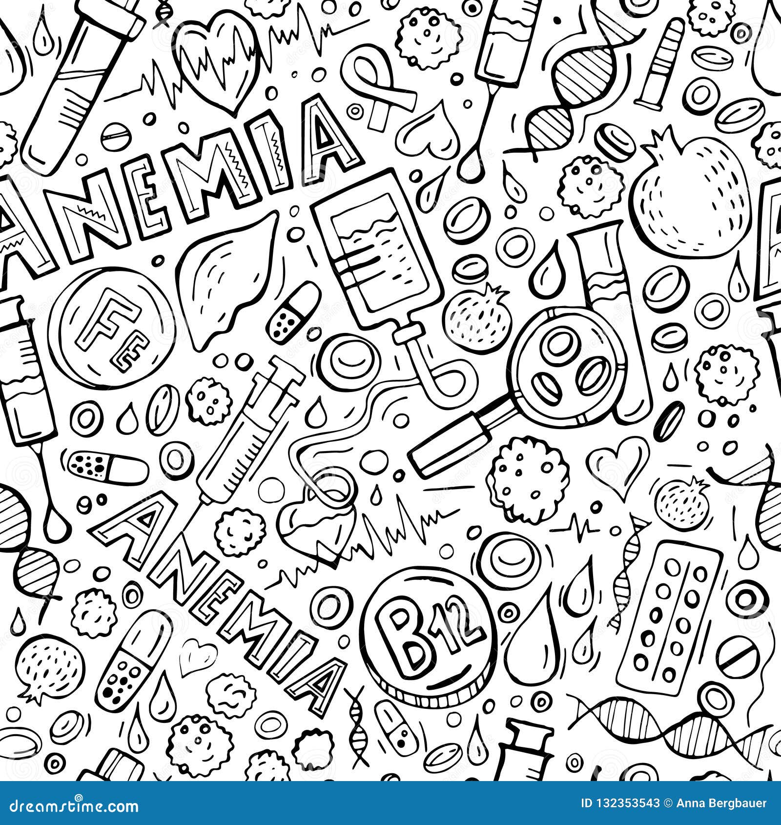 Anemia seamless pattern stock vector. Illustration of graphic - 132353543