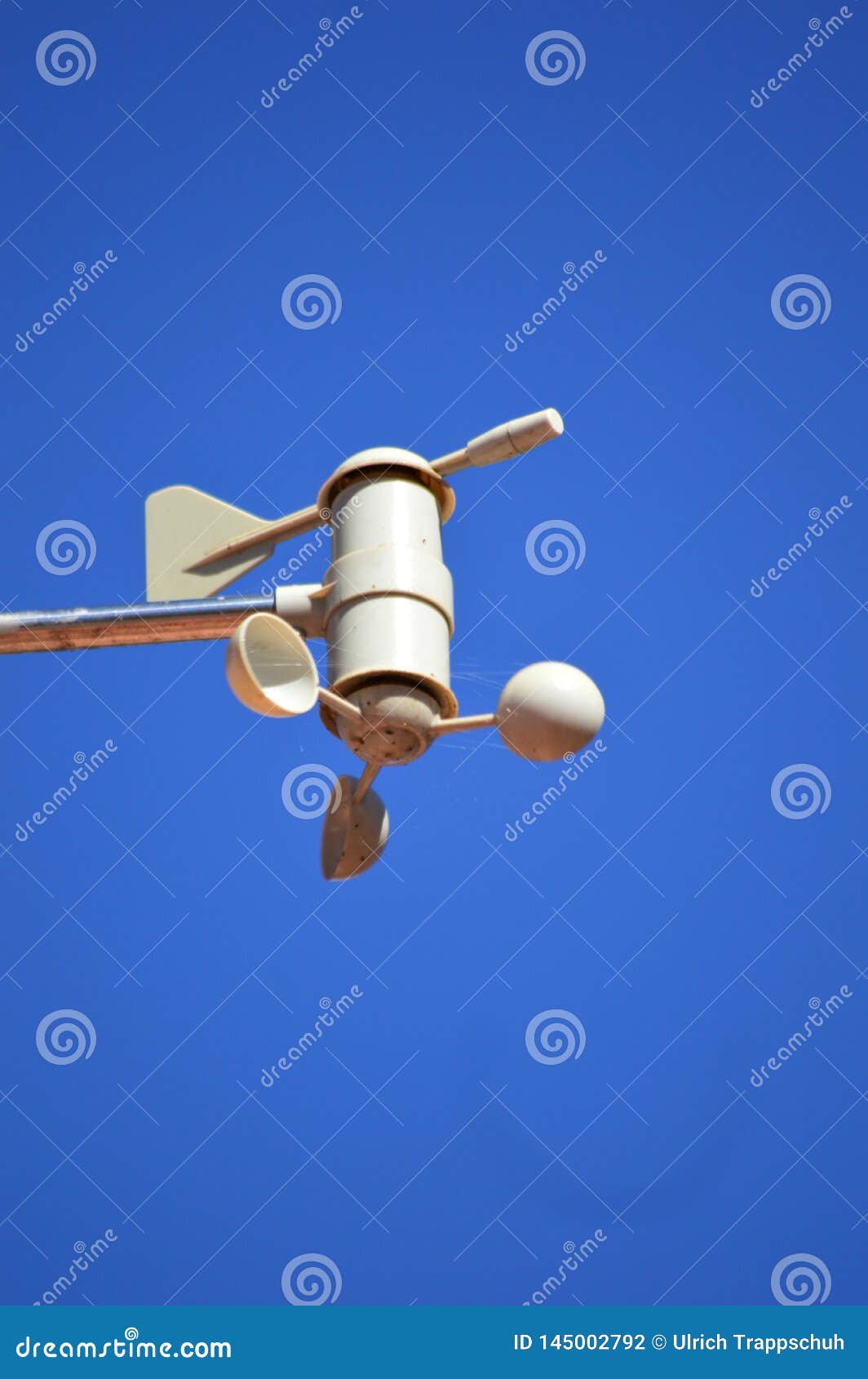 An Anemometer with Blue Sky Background Stock Photo - Image of outdoor ...