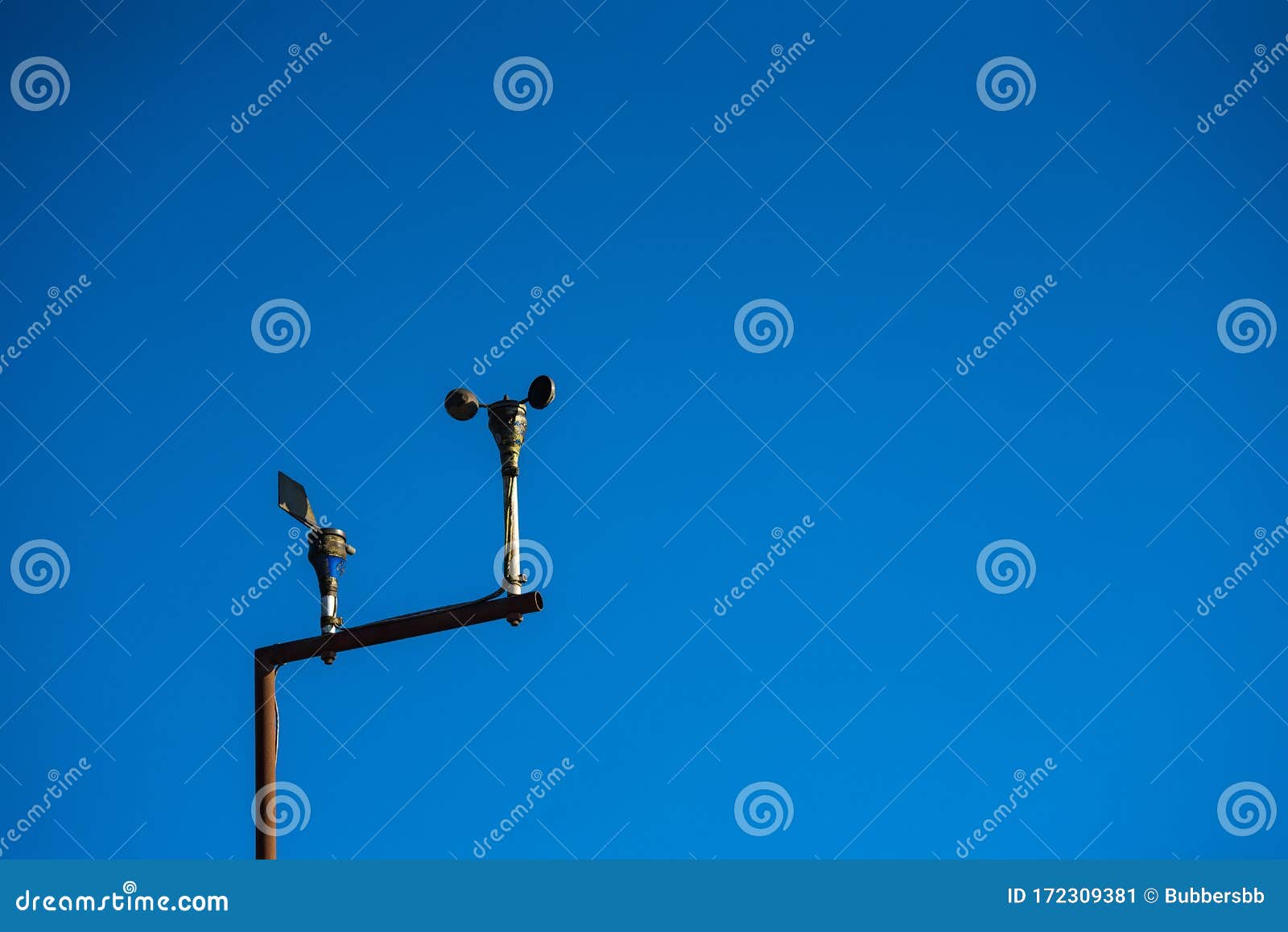 Anemometer with Blue Sky Background in Chiang Mai Stock Image - Image ...