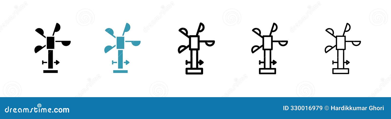 Anemometer Icon Vector Set on White Background Stock Vector ...