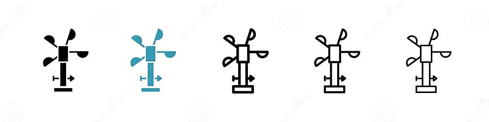 Anemometer Icon Vector Set on White Background Stock Vector ...