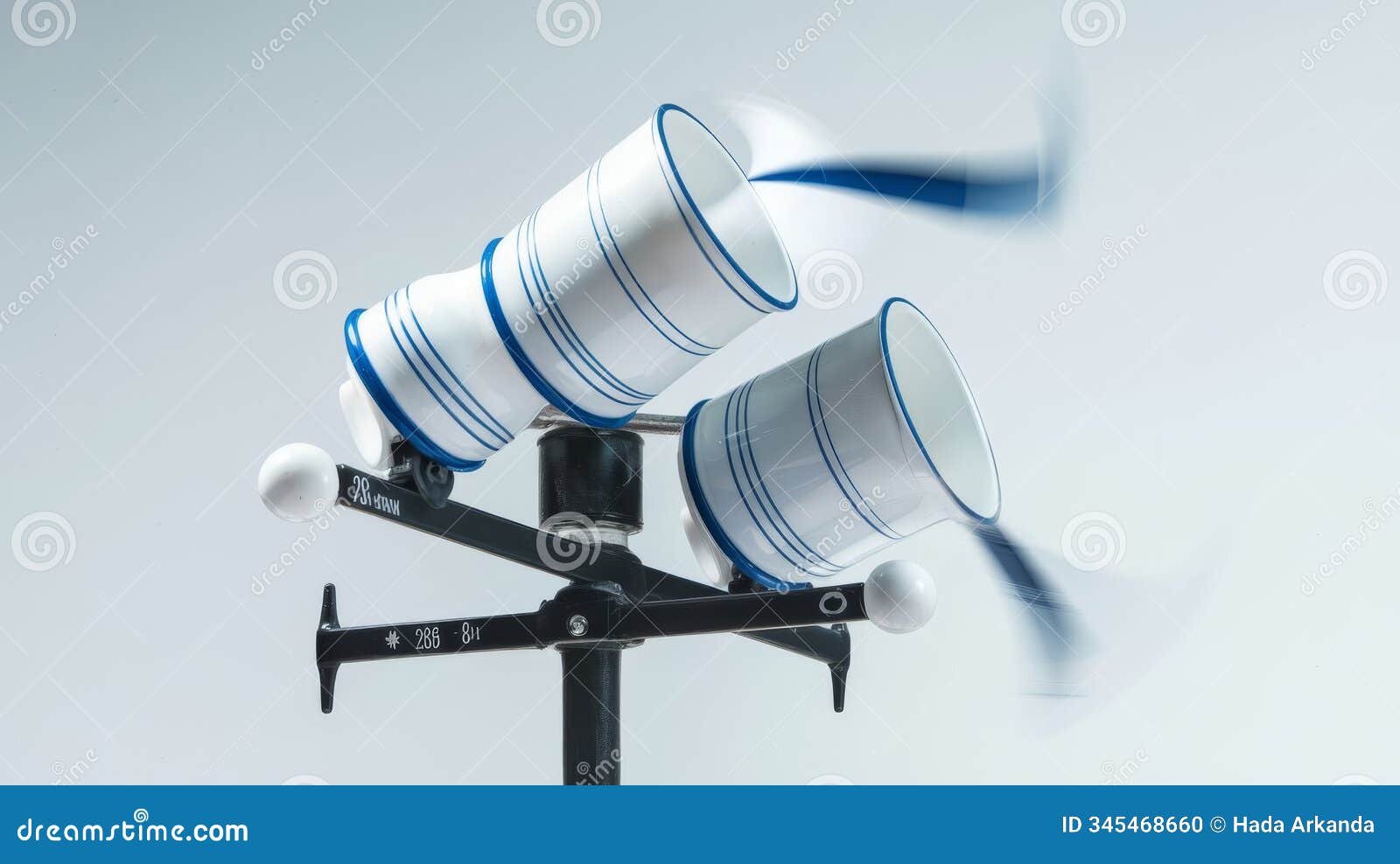 Anemometer Isolated On White Background, Measuring Wind Velocity And ...