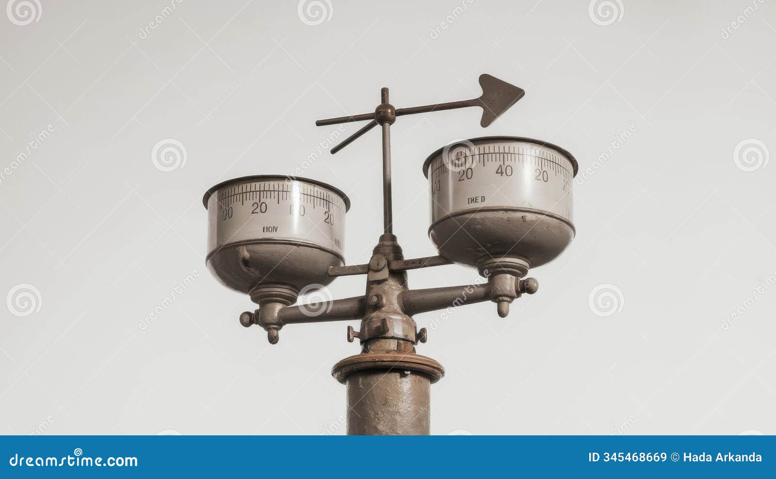 Anemometer Isolated On White Background, Measuring Wind Velocity And ...