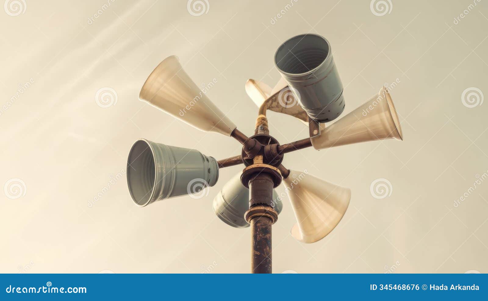 Anemometer Isolated on White Background, Measuring Wind Velocity and ...