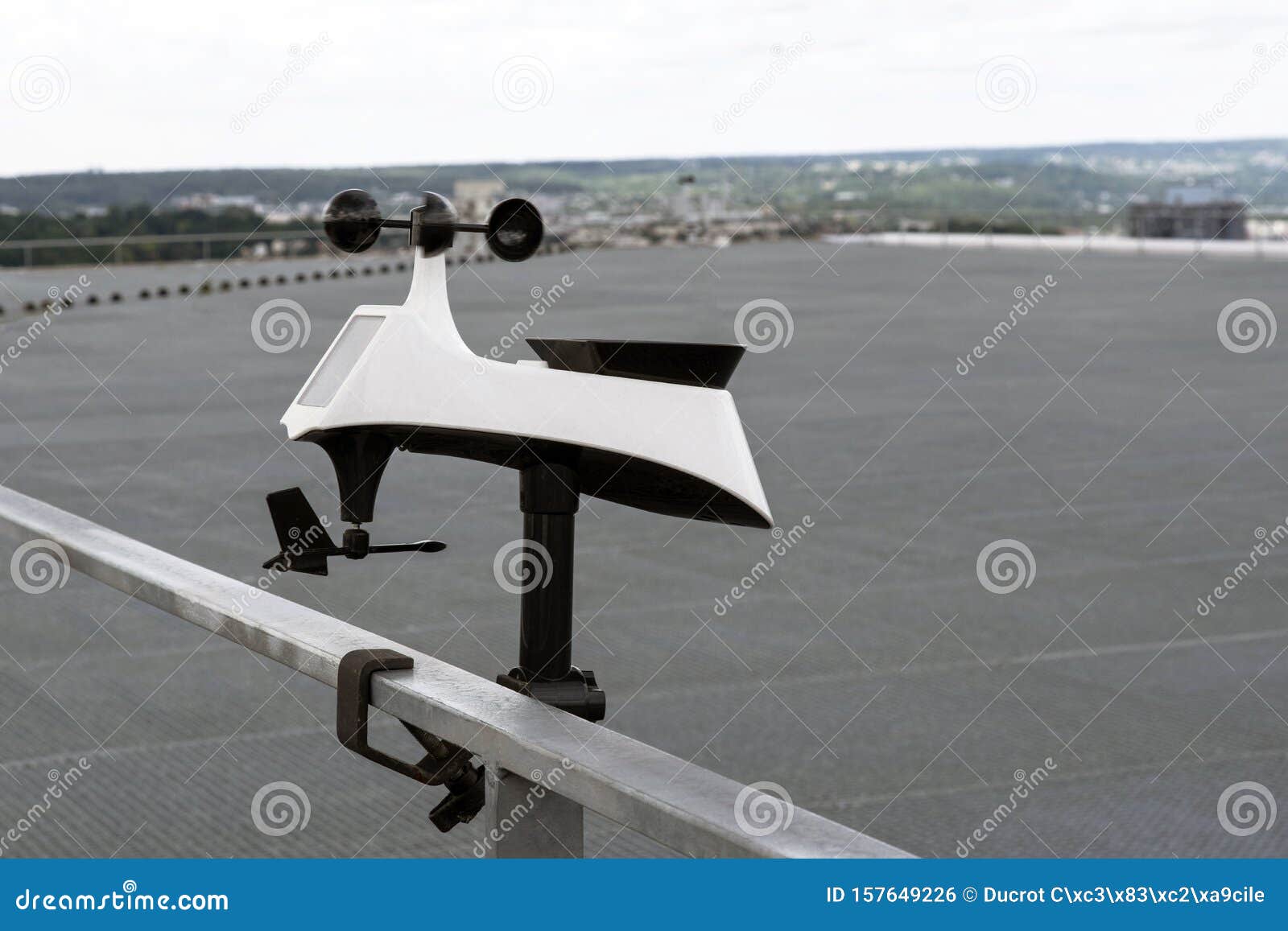 Anemometer on the Roof of a Building Stock Photo - Image of measure ...