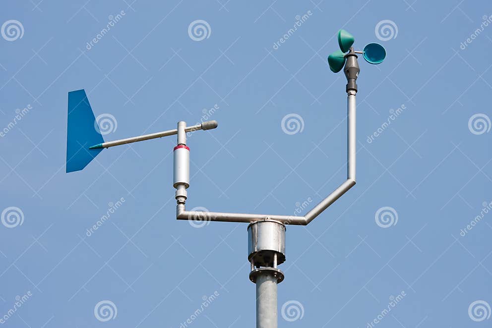 Anemometer Measuring Wind Speed and Direction Stock Photo - Image of ...